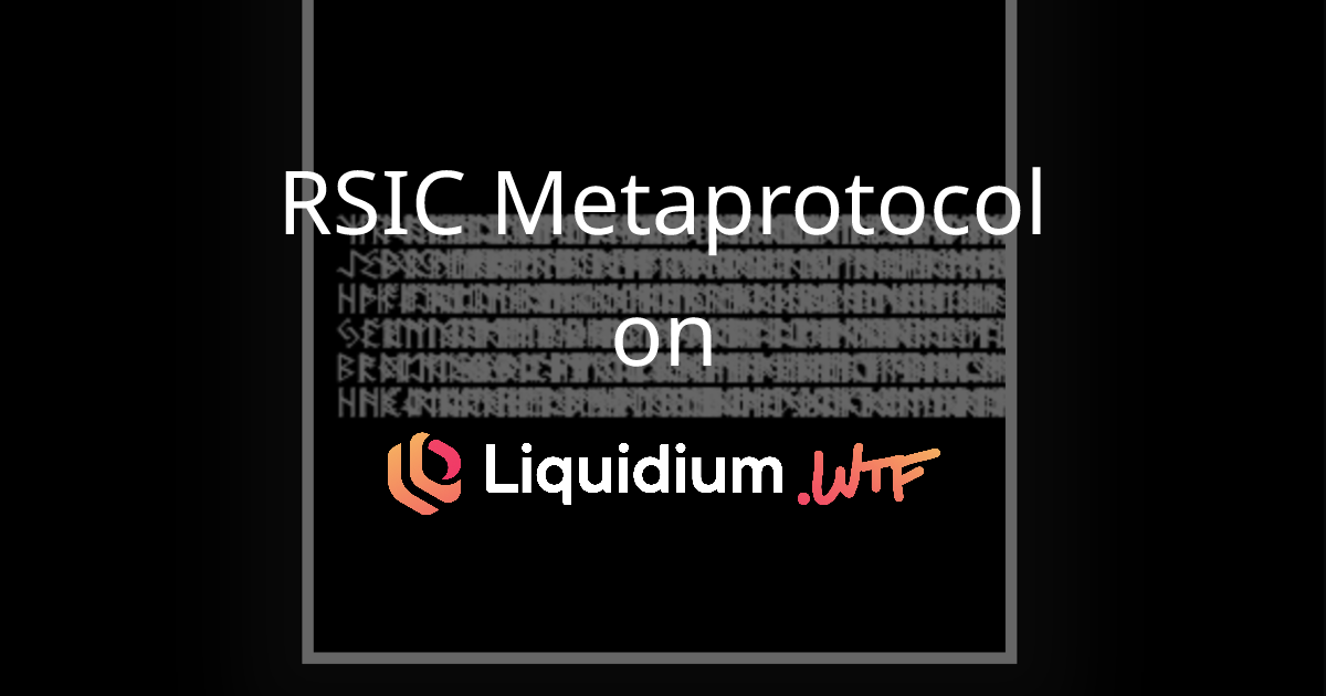 Loan against RSIC Metaprotocol on Liquidium